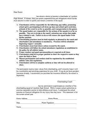 Fillable Online sierracountyofficeofeducation Cheerleading permission ...