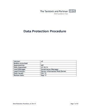 Fillable Online Data Protection Procedure - Tavistock and Portman Fax ...