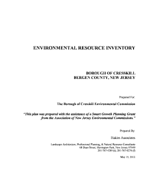 Fillable Online ENVIRONMENTAL RESOURCE INVENTORY - Cresskill Fax Email ...