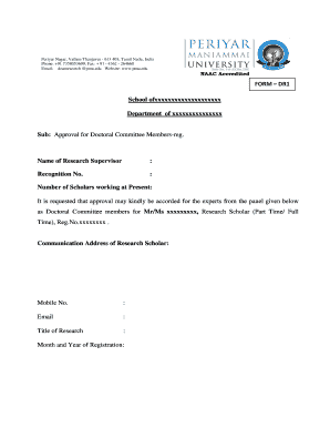 Fillable Online pmu FORM DR1 - pmuedu Fax Email Print - pdfFiller