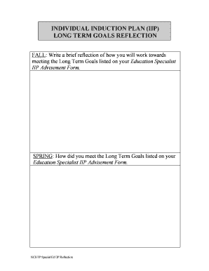 Fillable Online ncbtp INDIVIDUAL INDUCTION PLAN IIP LONG TERM GOALS ...