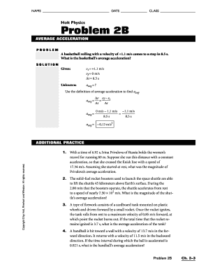 Holt Physics Problem 2b Answers - Fill Online, Printable, Fillable, Blank | pdfFiller