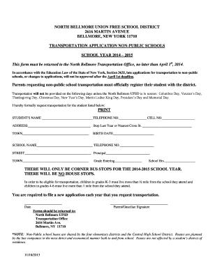 Fillable Online BELLMORE-MERRICK CENTRAL HIGH SCHOOL DISTRICT Fax Email ...