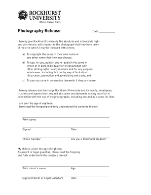 Fillable Online Photography Release Date Fax Email Print - pdfFiller