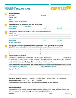 Fillable Online CUSTOMER ORDER FORM 3G EXECUTIVE HOME ZONE DEVICE Fax ...