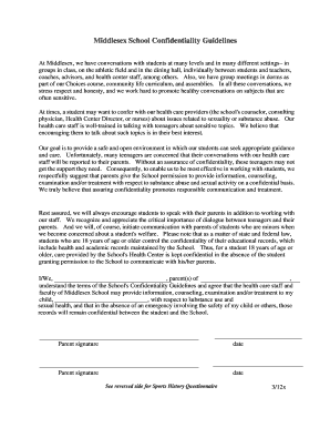 Fillable Online Middlesex School Confidentiality Guidelines Fax Email Print - pdfFiller