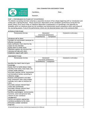 Fillable Online daa asn Oral Exam Assessment Form FINAL - daaasnau ...