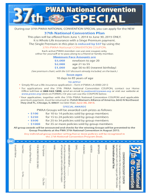 Fillable Online pwaa During our 37th PWAA NATIONAL CONVENTION SPECIAL ...