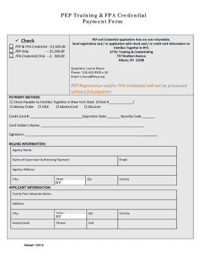 Fillable Online PEP Training FPA Credential Payment Form Fax Email Print - pdfFiller