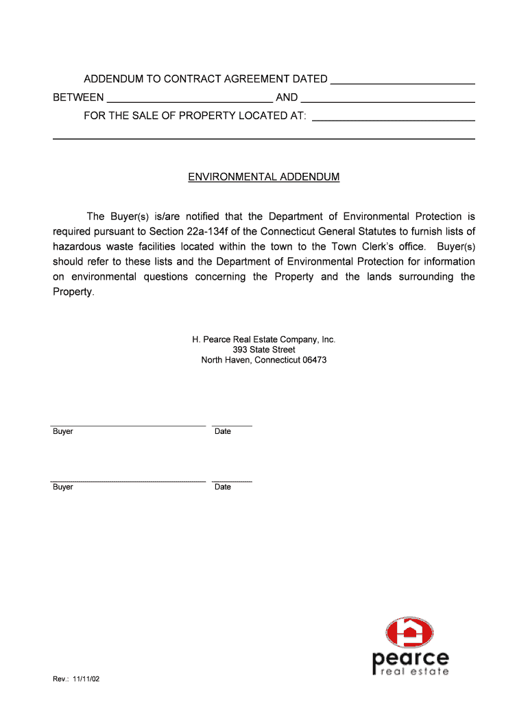 Fillable Online ADDENDUM TO CONTRACT AGREEMENT DATED Fax Email Print ...