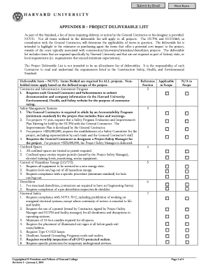 Fillable Online apps2 campusservices harvard APPENDIX B PROJECT ...