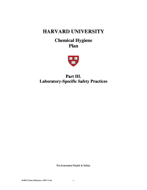 Fillable Online apps2 campusservices harvard Chemical Hygiene Plan ...