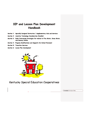 Fillable Online IEP and Lesson Plan Development Fax Email Print - pdfFiller