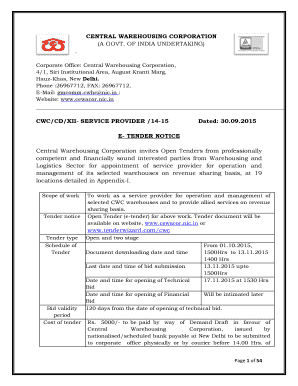 Fillable Online Corporate Office Central Warehousing Corporation, Fax Email Print - pdfFiller