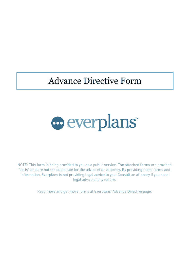 Fillable Online Oregon Advance Directive Form - Everplans Fax Email ...