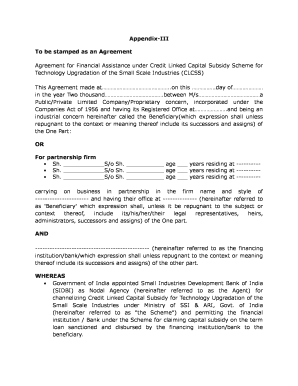 Fillable Online Appendix-III To be stamped as an Agreement Fax Email ...