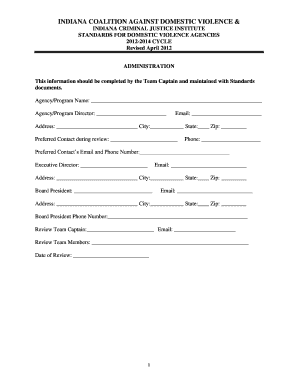 Fillable Online INDIANA COALITION AGAINST DOMESTIC VIOLENCE INDIANA Fax ...