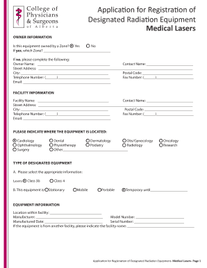Fillable Online Designated Radiation Equipment Fax Email Print - pdfFiller