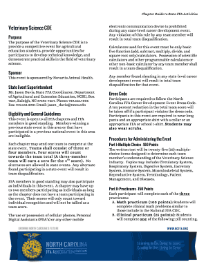 Fillable Online Veterinary Science CDE - NC FFA Fax Email Print - pdfFiller