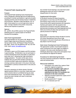 Fillable Online Prepared Public Speaking CDE Fax Email Print - pdfFiller