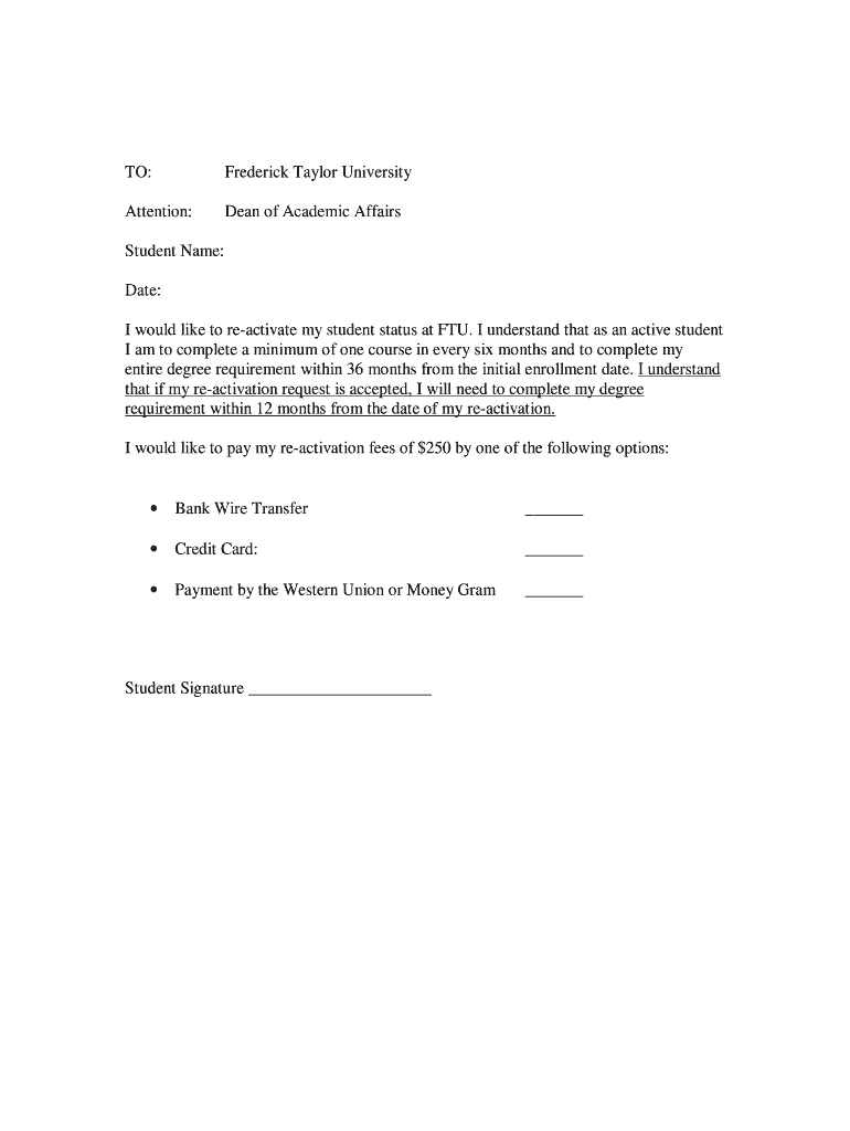 Fillable Online Re-activation formdoc Fax Email Print - pdfFiller