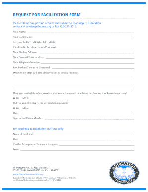 Fillable Online educationminnesota REQUEST FOR FACILITATION FORM - Education Minnesota Fax Email ...