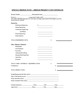 Fillable Online ccionline Special Highway Committee 2015 - Bridge Cost ...