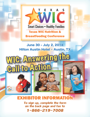 Fillable Online Texas WIC Nutrition Breastfeeding Conference Fax Email ...