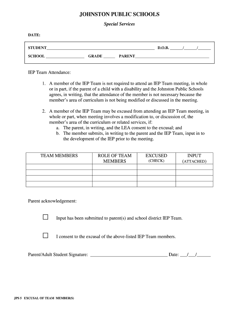 Fillable Online Johnston Public Schools - JPS Policy and Regulations ...