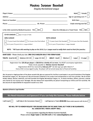 Fillable Online Manton Summer Baseball - jerseywatchcom Fax Email Print ...