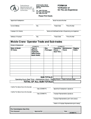 Fillable Online Mobile Crane Operator Trade and Sub-trades Fax Email ...
