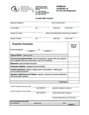 Sask Apprenticeship Form 6a - Fill Online, Printable, Fillable, Blank ...