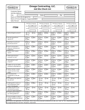Fillable Online Job Site Safety Checklist Fax Email Print - pdfFiller