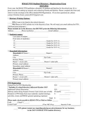 Fillable Online rmae PTO Registration Form - rmae Fax Email Print ...