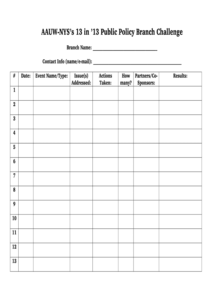 Fillable Online 13 in 13 Challenge Score Sheetdoc Fax Email Print - pdfFiller