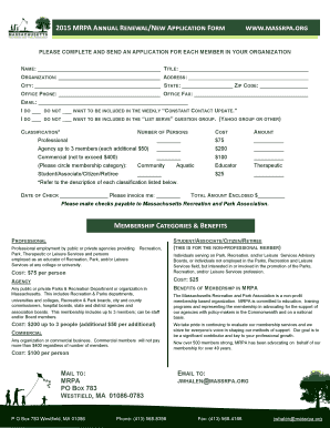 Fillable Online massrpa 2015 MRPA Annual RenewalNew Application Form ...