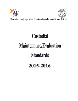 Fillable Online gcsssd Custodial MaintenanceEvaluation Standards ...