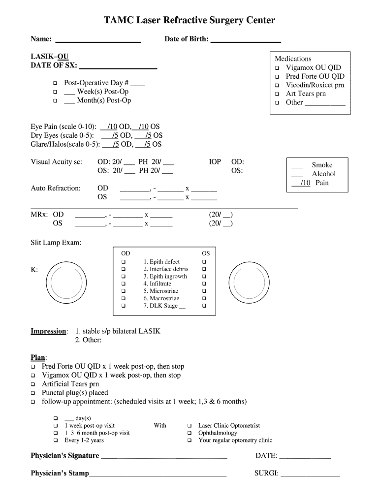 Fillable Online tamc amedd army TAMC Laser Refractive Surgery Center ...