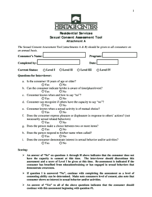 Fillable Online Residential Services Sexual Consent Assessment Tool Fax ...