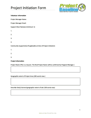 Fillable Online projectbaseline Project Initiation Form Fax Email Print - pdfFiller