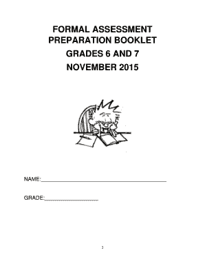 Fillable Online redhill co FORMAL ASSESSMENT PREPARATION BOOKLET GRADES ...