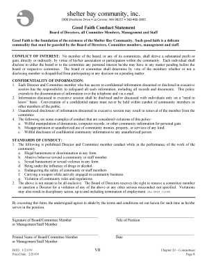 Fillable Online Good Faith Conduct Statement Fax Email Print - pdfFiller