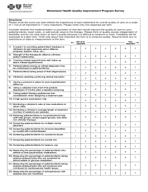 Fillable Online Behavioral Health Quality Improvement Program Survey ...