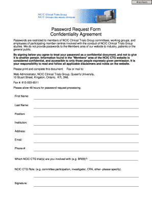 Fillable Online Password Request Form - Queens University Fax Email ...