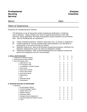Fillable Online Directions for completing skills checklist: Fax Email ...