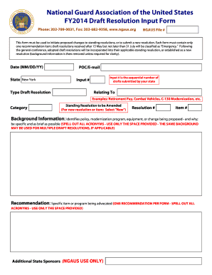 Fillable Online National Guard Association of the United States FY2014 ...