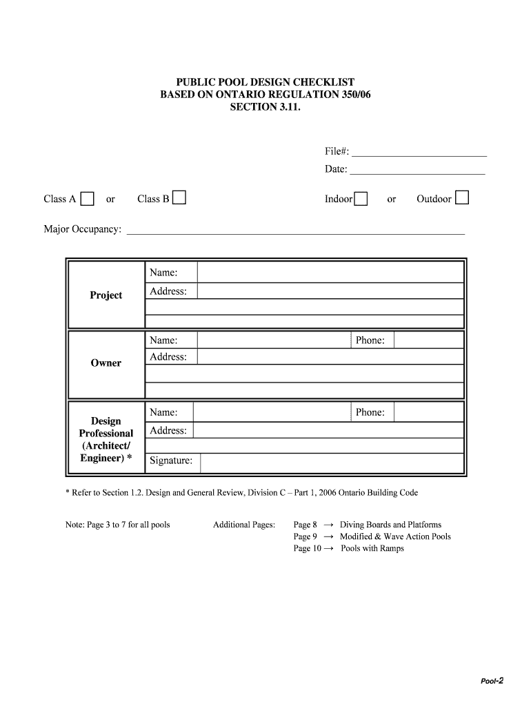 Fillable Online PUBLIC POOL Checklist finalEditdoc Fax Email Print ...
