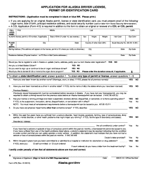 Fillable Online APPLICATION FOR ALASKA DRIVER LICENSE PERMIT OR Fax ...