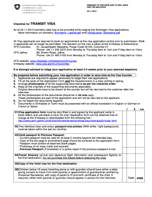 Fillable Online Checklist for TRANSIT Fax Email Print - pdfFiller