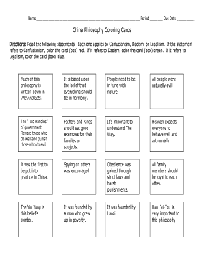 Fillable Online China Philosophy Coloring Cards - local ...